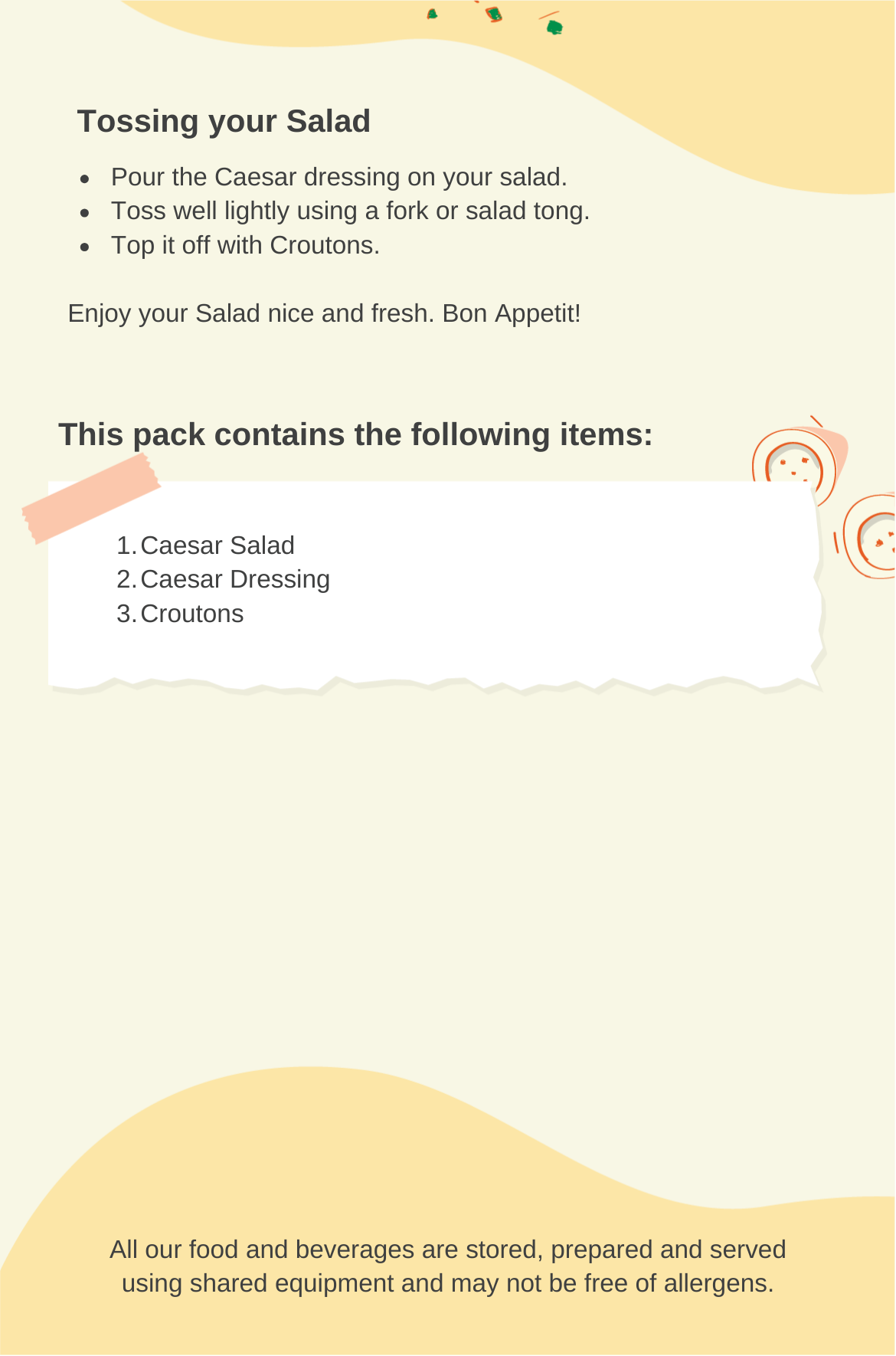 Caesar Salad Recipe Card